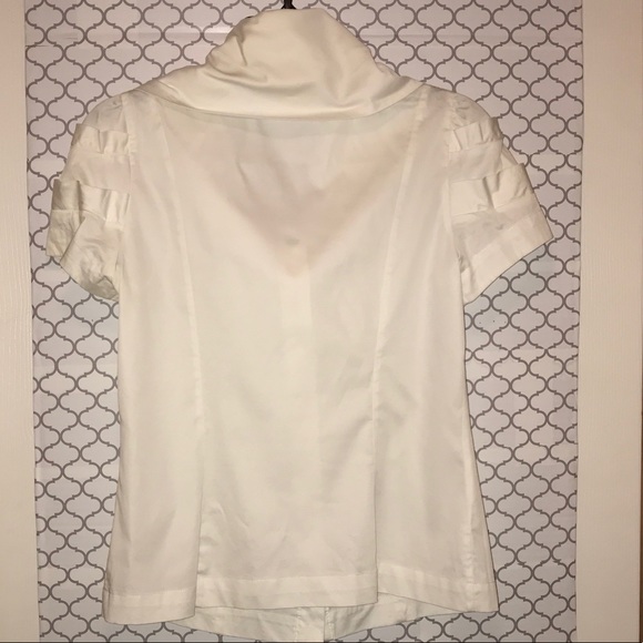 Tops | White Cotton Stretch Blouse | Poshmark